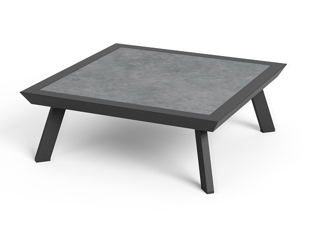 Jati & Kebon Elios Lounge-Tisch 76x76 cm, Gestell Alu eisengrau ...